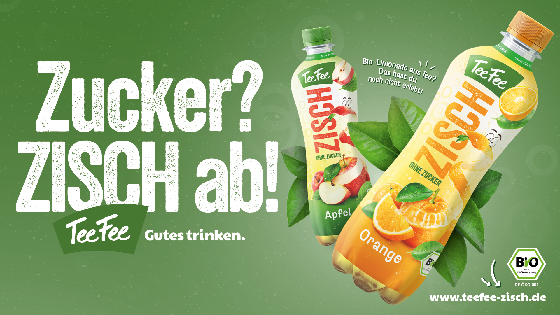 ZISCH Bio-Limonade – 100 % Geschmack. 0 % Zucker.